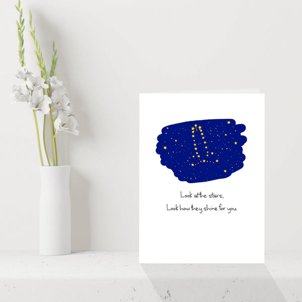 Funny Rude Happy Birthday Card - Look at The Stars Coldplay Yellow Jok ...