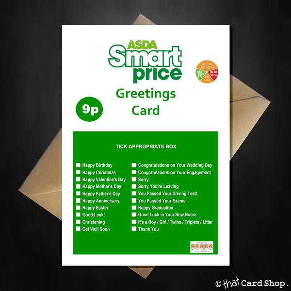 ASDA Smart Price - Funny Joke Greetings card for literally ANY occasio ...
