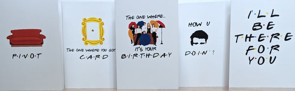Friends TV Show Themed Greetings Cards - 5 PACK Original Designs – That ...