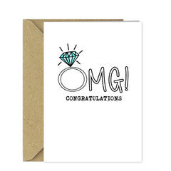 Funny Engagement Card - OMG Congratulations! – That Card Shop