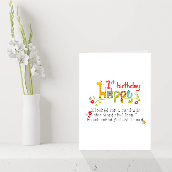 Funny Children's 1st Birthday Card - You Can't Read! – That Card Shop